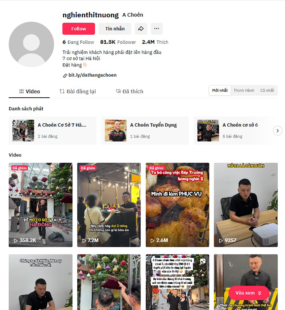 Menu Nướng A Choén của TikToker triệu view có ngon như lời đồn?
